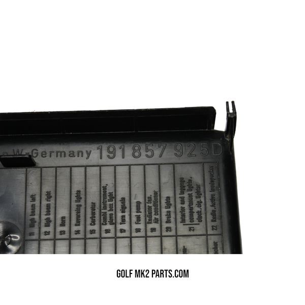 Fuse Box Cover CE2 New type – Golf Mk2 Parts